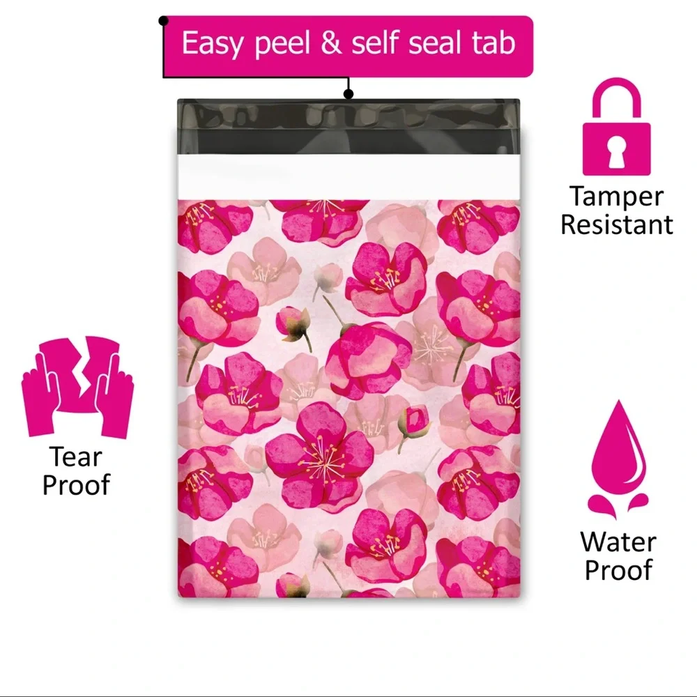 Office | 2 Pink Poppy Poly Mailers 10x13 Shipping Bags Boutique Mailing ...